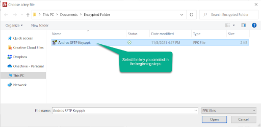 Getting Started with SFTP – Andros Help Center